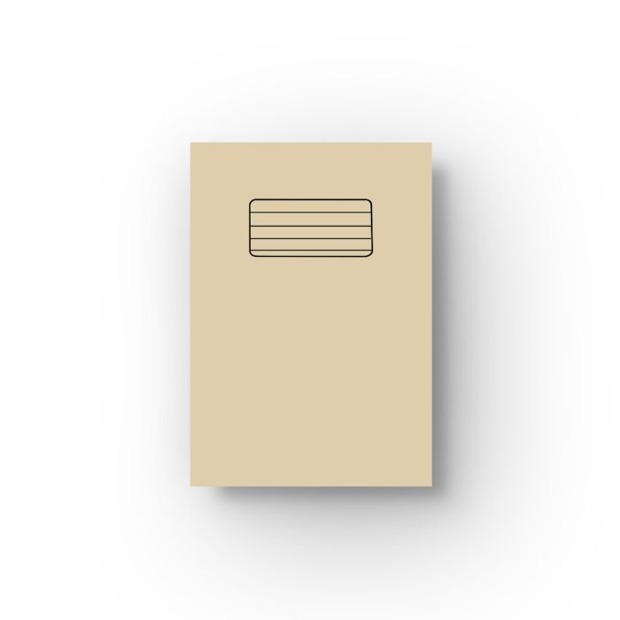 Half blank/half lined A5 Exercise Book - Cream Cover